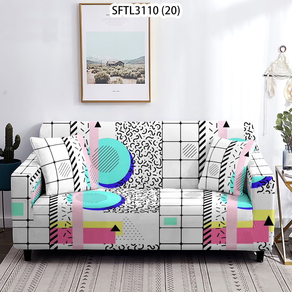 Geometry Cover Sofa L Shape Anti-Dust Corner Shaped Chaise Elastic ...