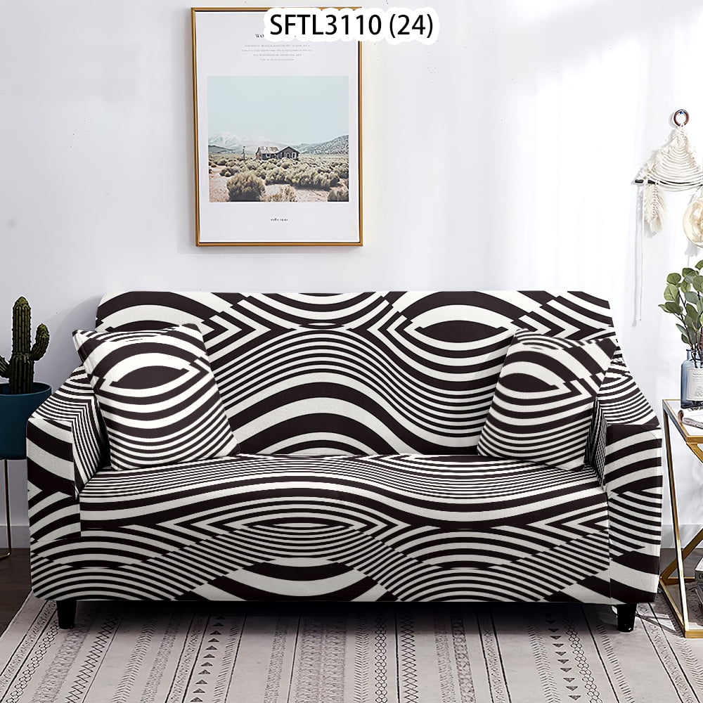 Geometry Cover Sofa L Shape Anti-Dust Corner Shaped Chaise Elastic ...