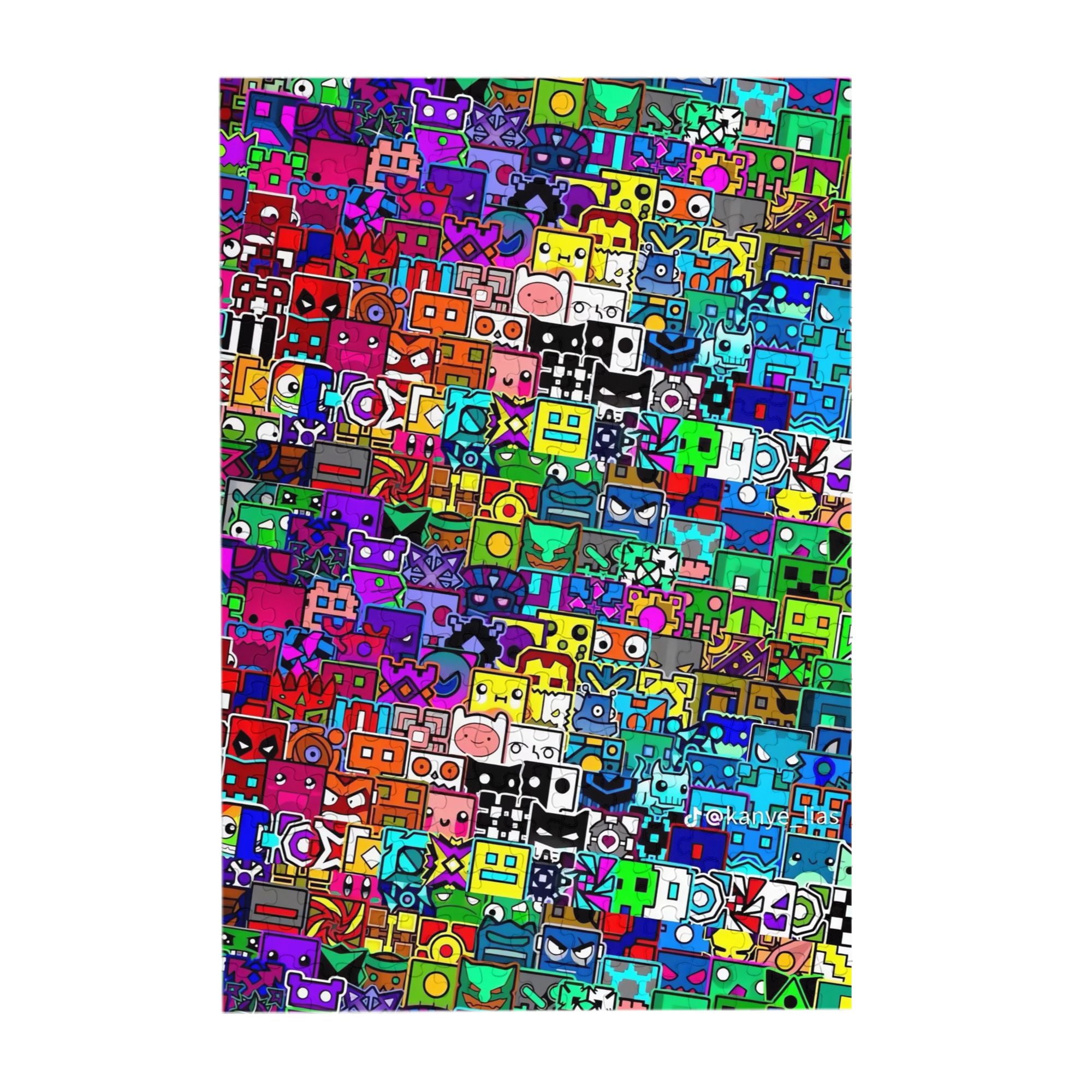 Geometry Dash 300 Piece Puzzles,Wooden Jigsaw Puzzle,Home Decor ...