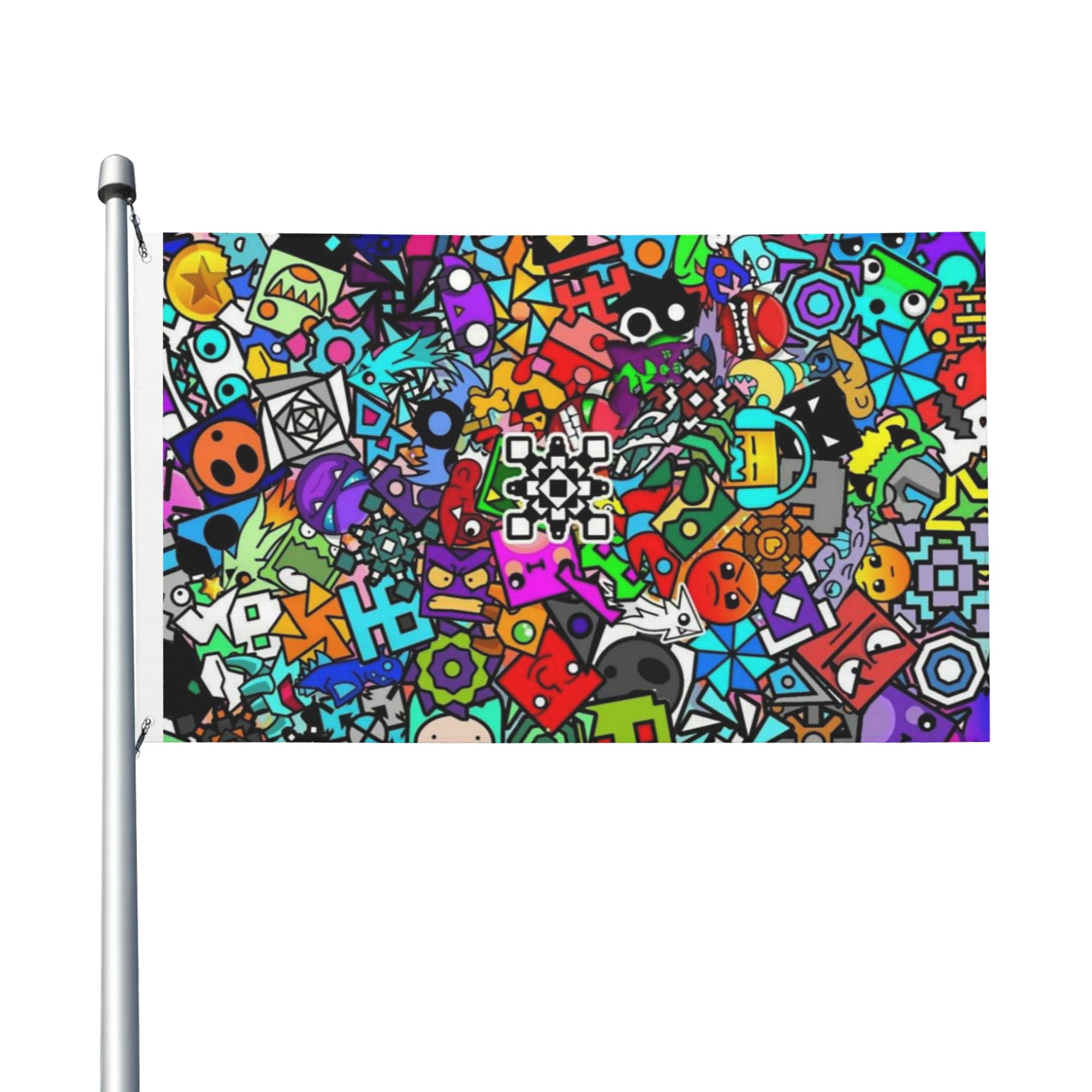 Geometry Dash 3x5FT Flag Garden Decorative Flags Vertical Double Sized ...