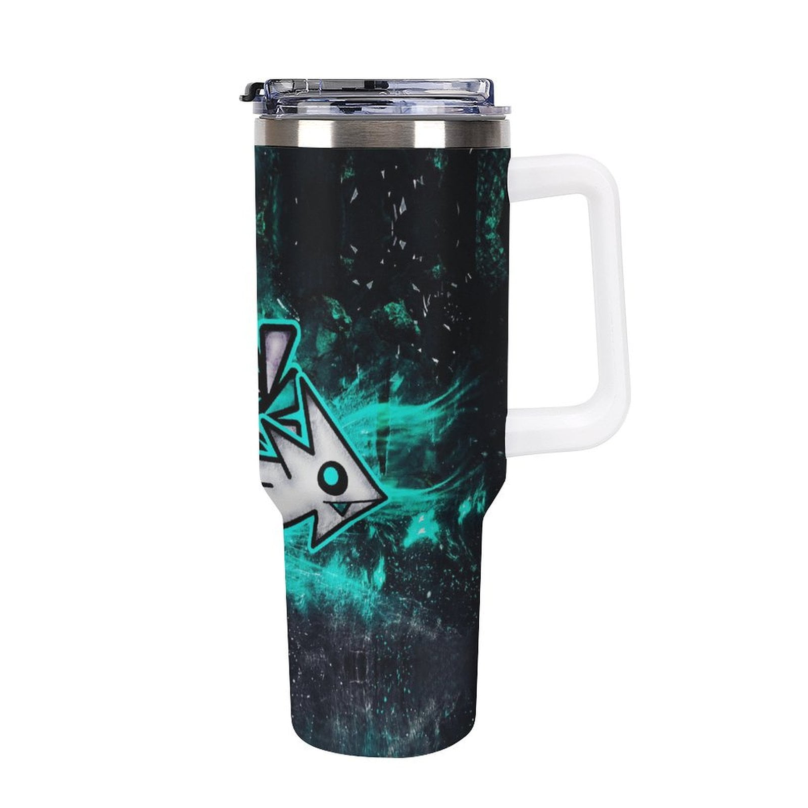 Geometry Dash 40 Oz Tumbler with Handle And Straw, Stainless Steel ...
