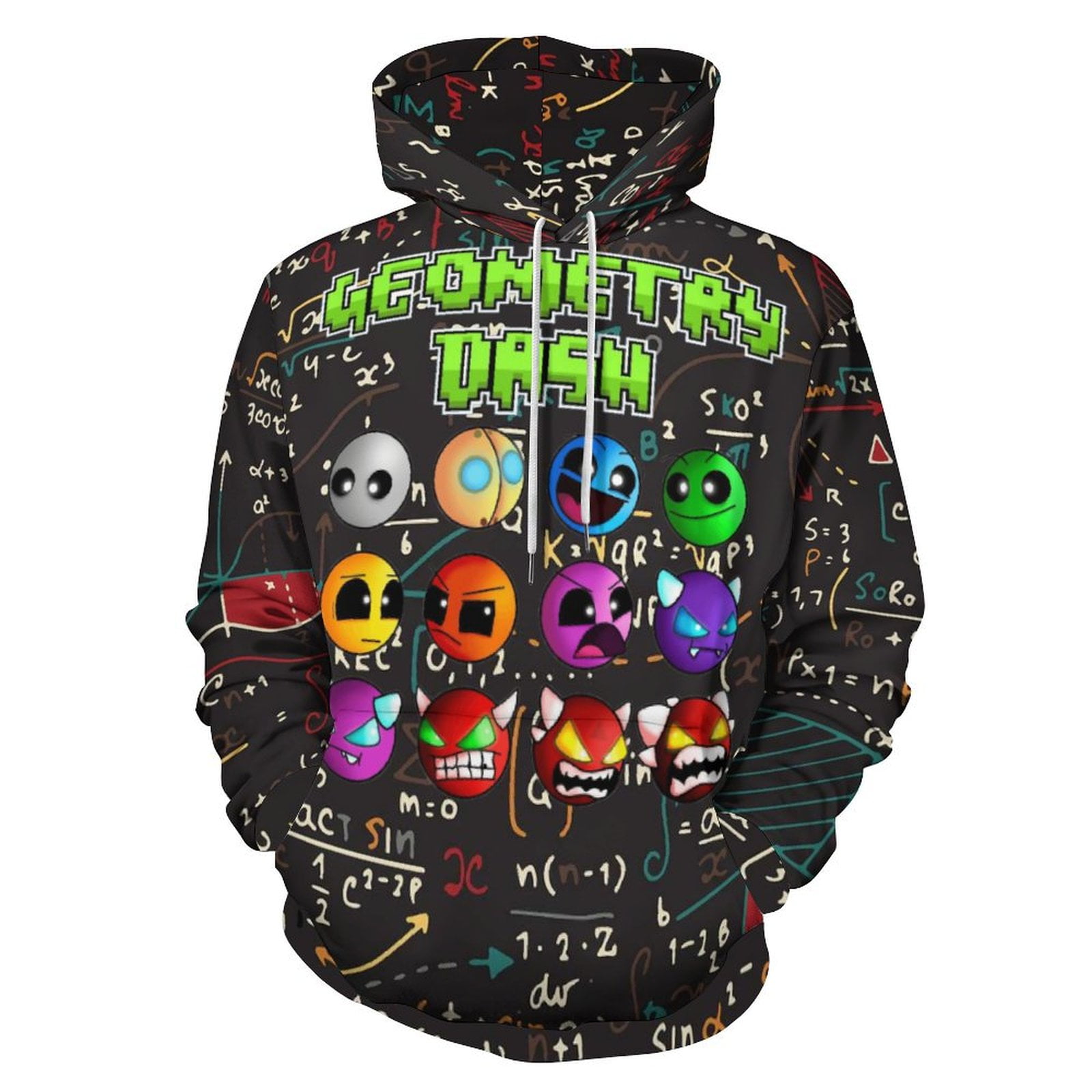 Geometry Dash Hoodie,Unisex 3D Printing Long Sleeve Pullover Hooded ...