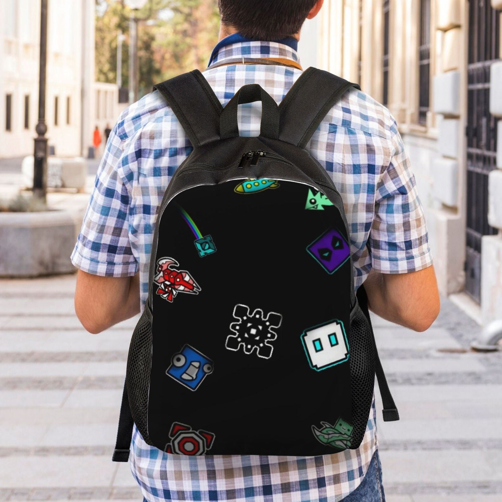 Geometry Dash Anime Backpack Travel Bag 3d Printing Casual Daypack ...