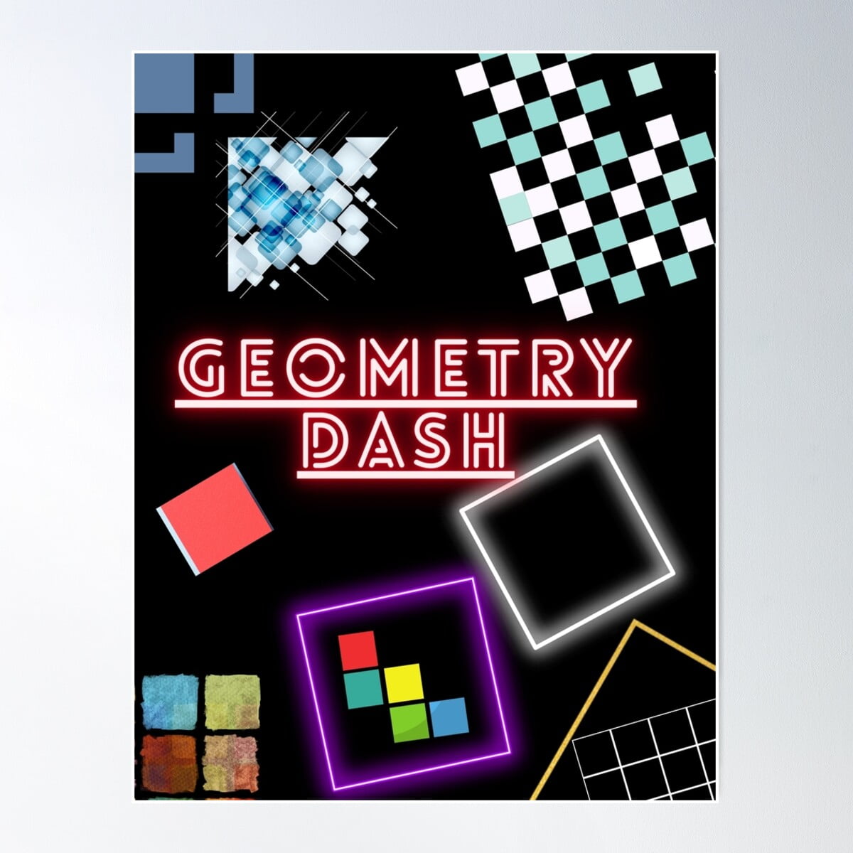Geometry-Dash, Art Abstract! Poster Wall Art, Modern Wall Decor For ...