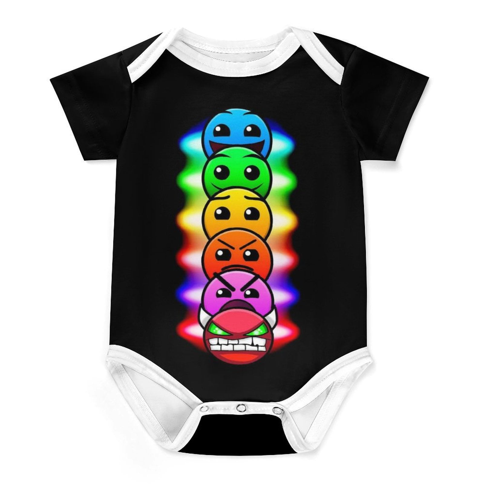 Geometry Dash Baby Boy Girl Short Sleeve Romper Clothing Set Print ...