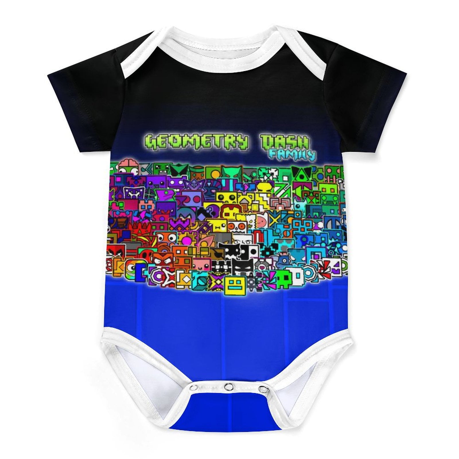 Geometry Dash Baby Boy Girl Short Sleeve Romper Clothing Set Print ...