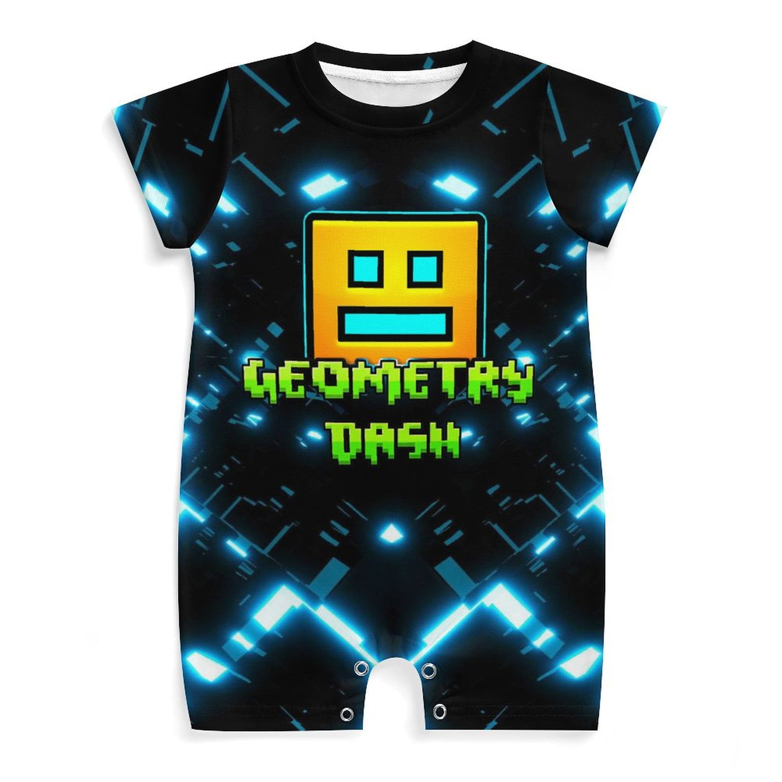 Geometry Dash Baby Boy Girl Short Sleeve Romper Clothing Set Print ...