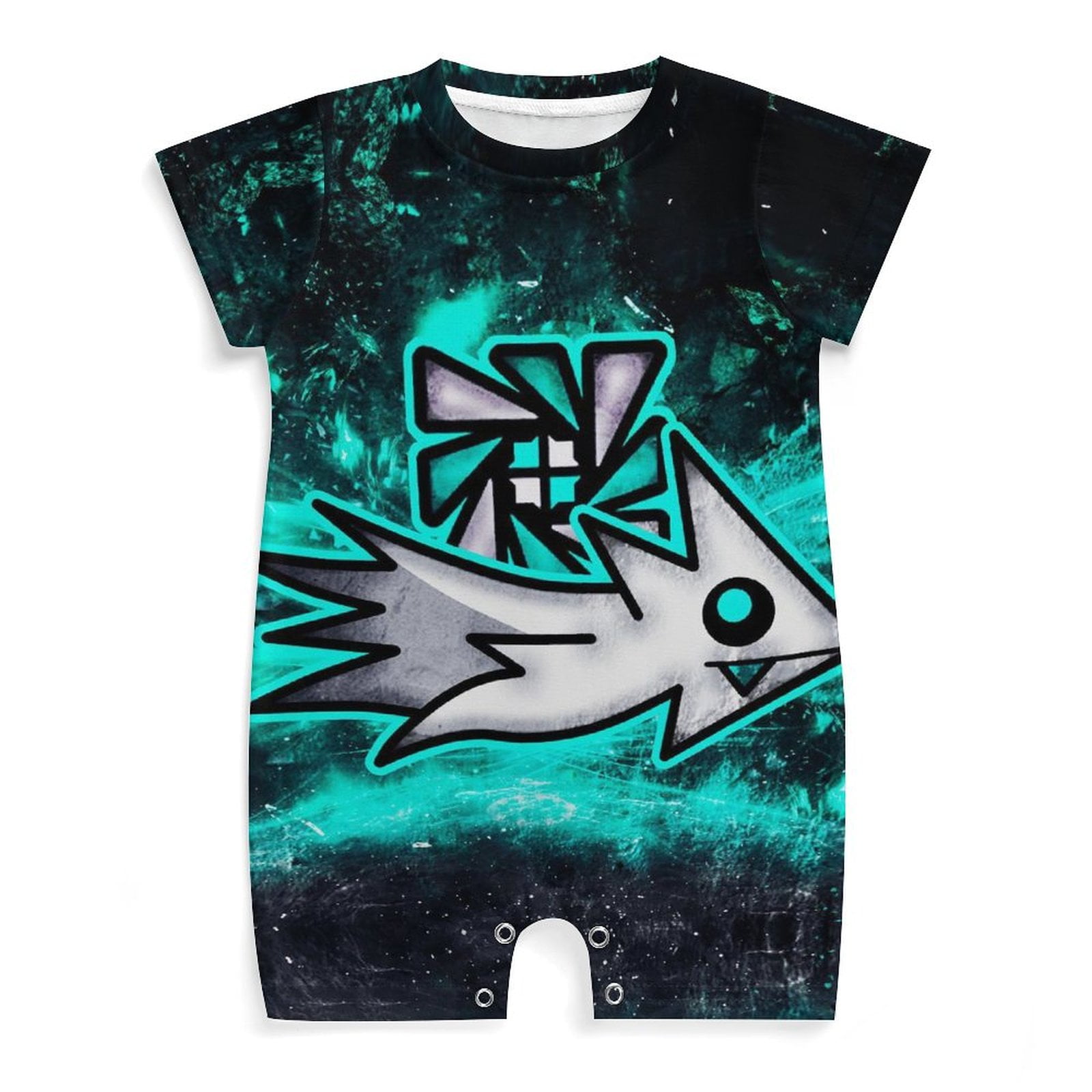 Geometry Dash Baby Boy Girl Short Sleeve Romper Clothing Set Print ...