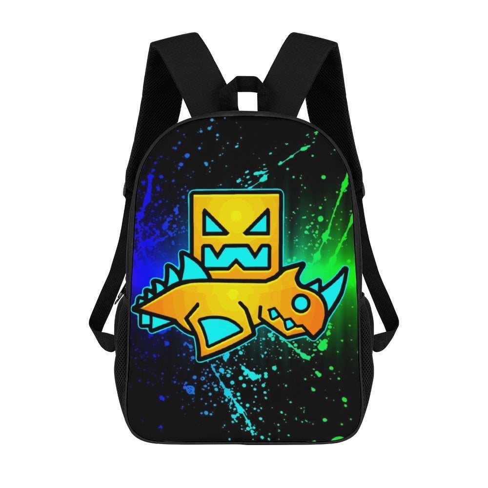 Geometry Dash Backpack 17 Inch Shoulder Bag Sturdy Laptop Backpack ...