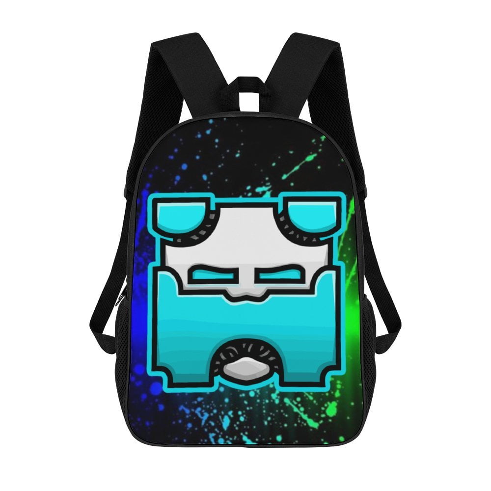 Geometry Dash Backpack 17 Inch Shoulder Bag Sturdy Laptop Backpack ...