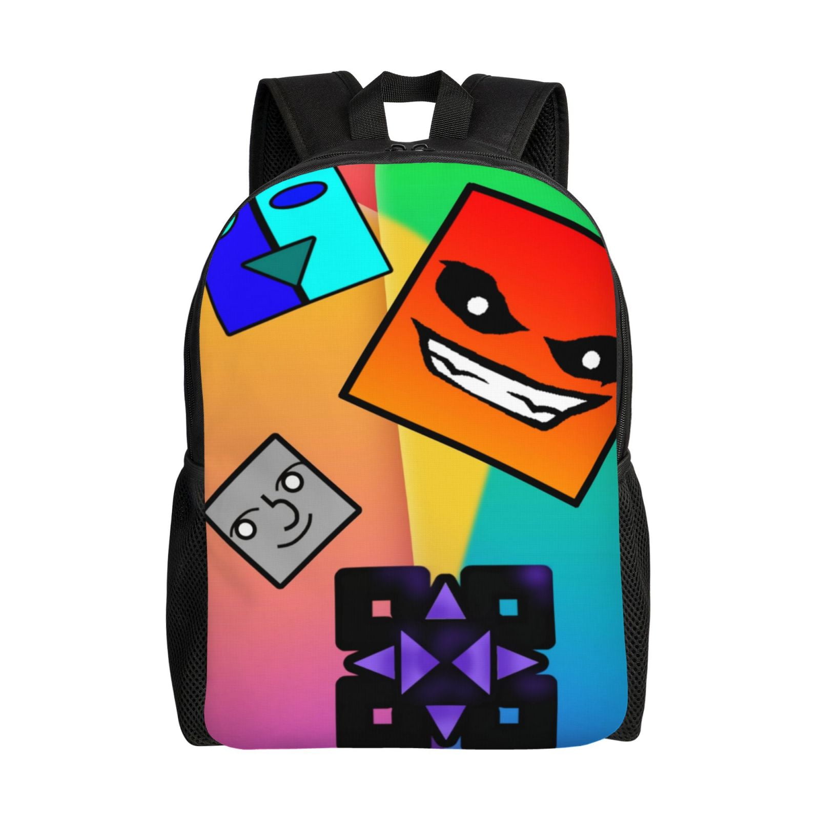 Geometry Dash Backpack, 3D Printed Cartoon Laptop Bag Bookbag ...