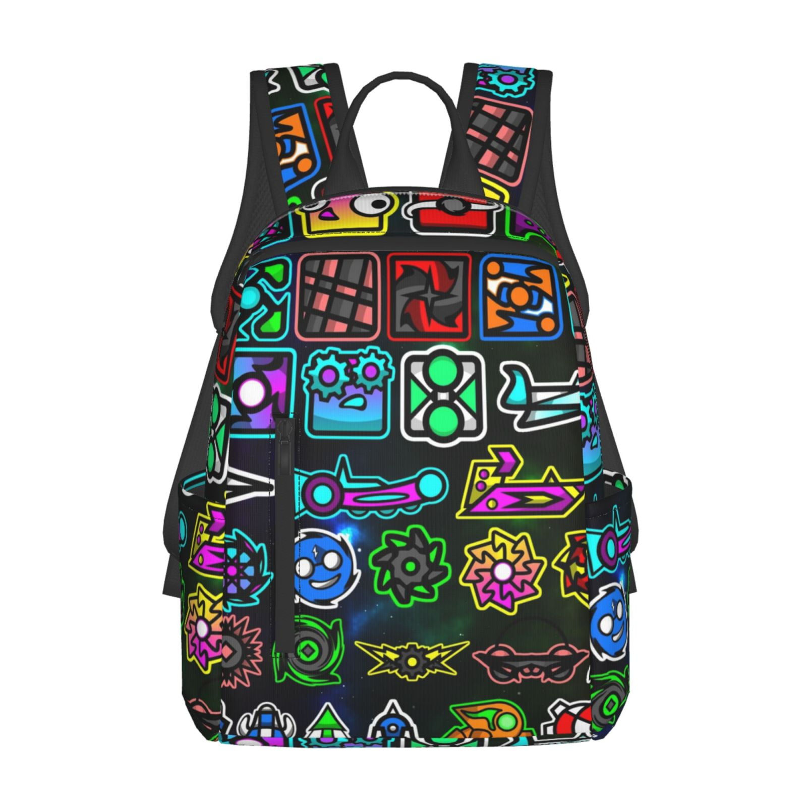 Geometry Dash Backpack Unisex Daypack Adjustable Lightweight Bookbag ...