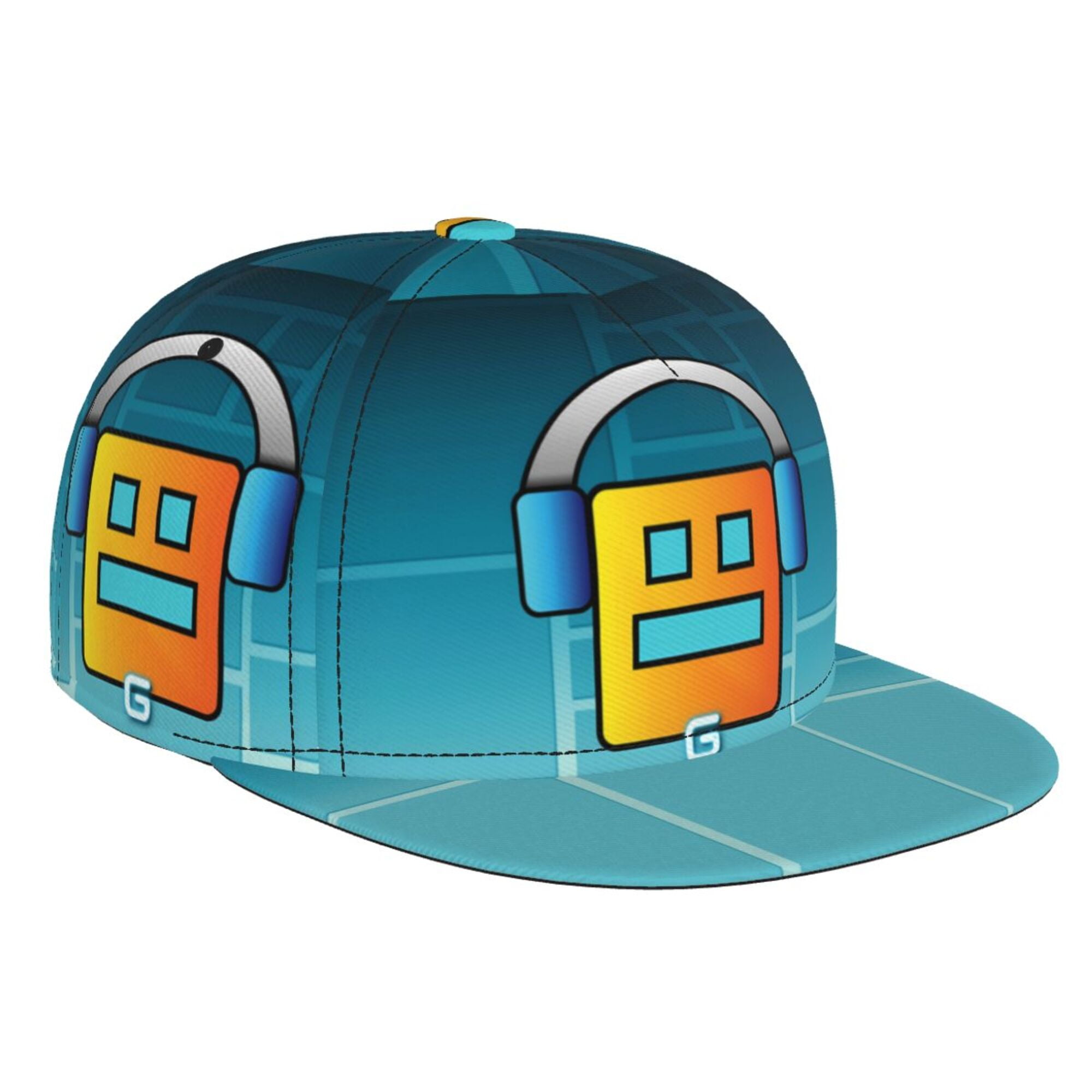 Geometry Dash Baseball Cap For Men, Women & Kids, Classic Flat Brim Hat ...