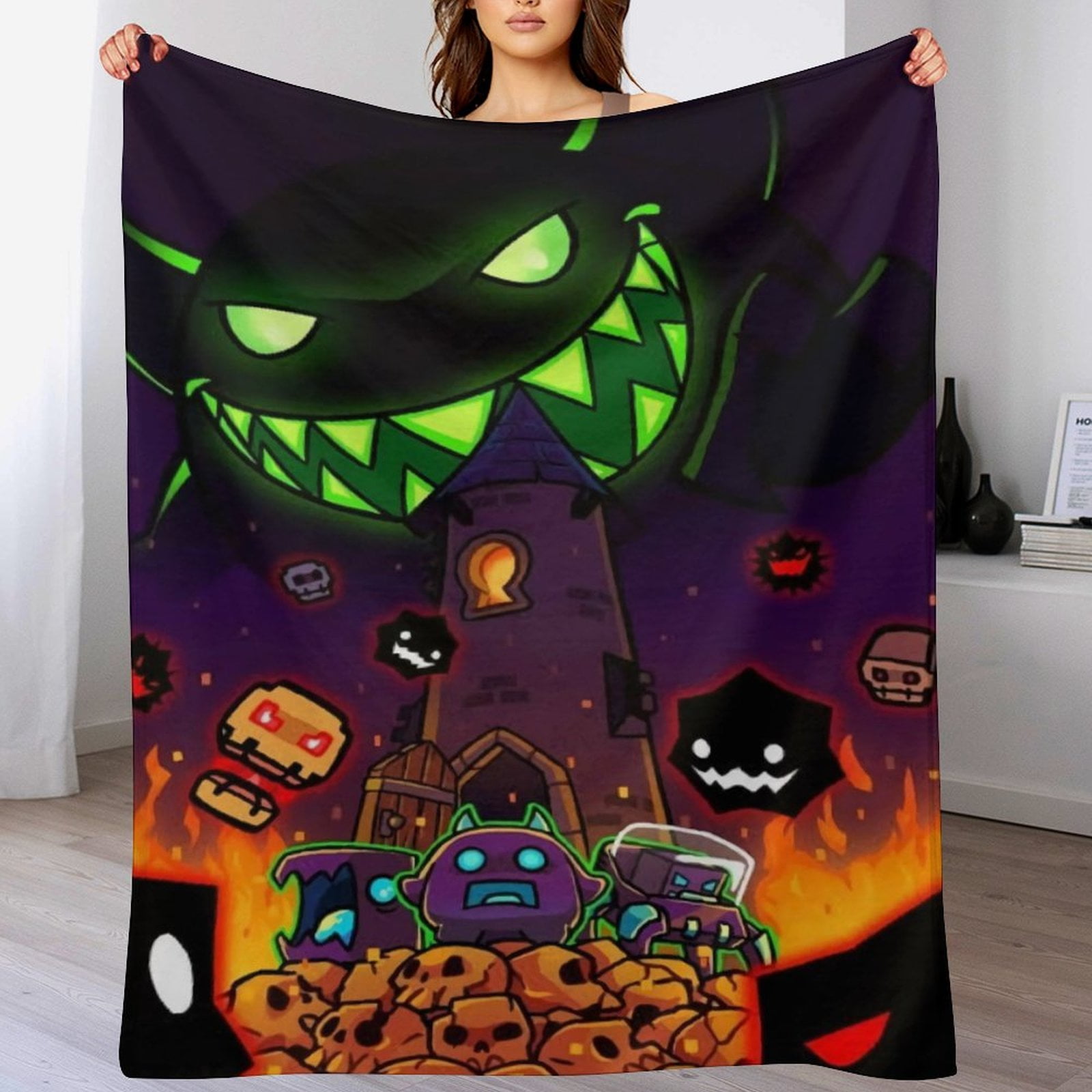 Geometry Dash Blanket, Super Soft Cozy Flannel Throw Blanket Bedding ...