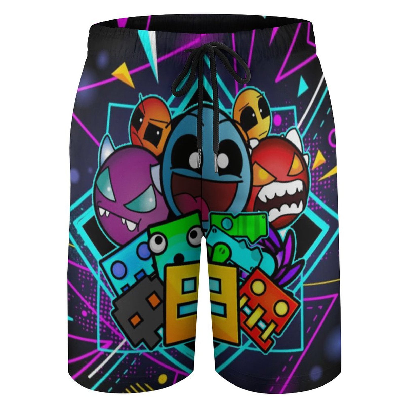 Geometry Dash Boys Board Shorts Lightweight Soft Swimsuit Youth Bathing ...