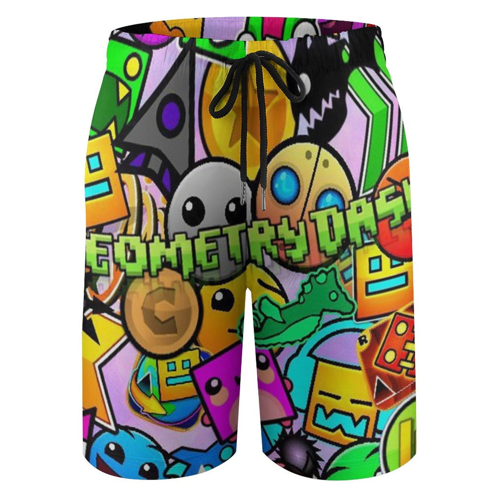 Geometry Dash Boys Board Shorts Lightweight Soft Swimsuit Youth Bathing ...