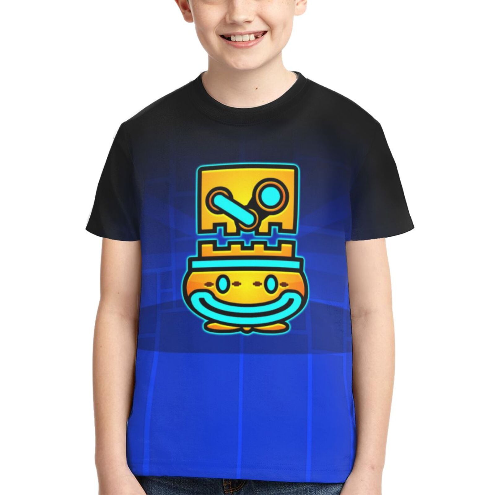 Geometry Dash Boys Girls 3d Graphic Printed T-Shirt Crewneck Short ...