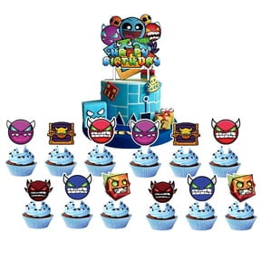 SugarMeLicious Geometry Dash Edible Cake Image Topper, Personalized 1/4 ...
