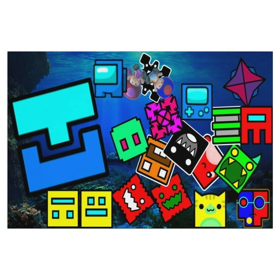 Geometry Dash Canvas Wall Art Painting Artwork Picutures Wall Decor for ...