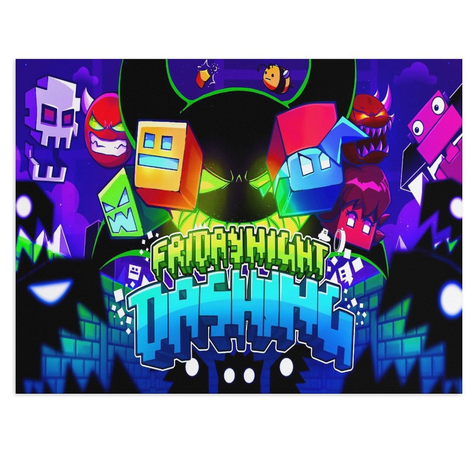 Geometry Dash Canvas Wall Art Painting Artwork Picutures Wall Decor for ...