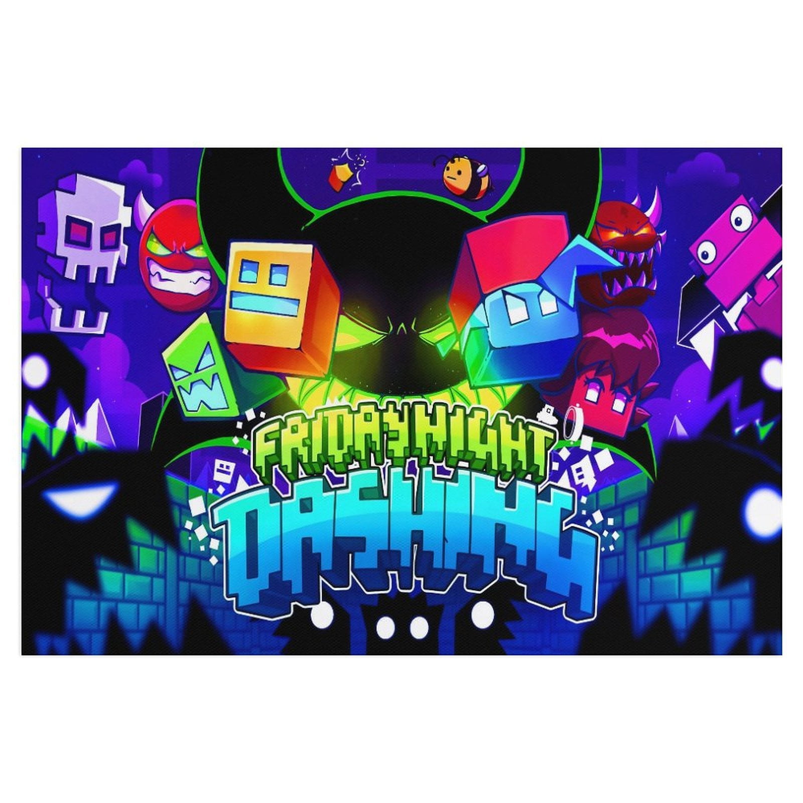Geometry Dash Canvas Wall Art Painting Artwork Picutures Wall Decor for ...