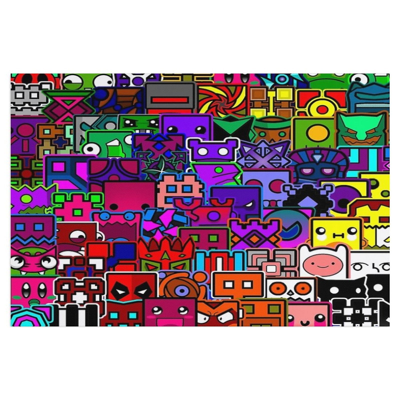 Geometry Dash Canvas Wall Art Painting Artwork Picutures Wall Decor for ...