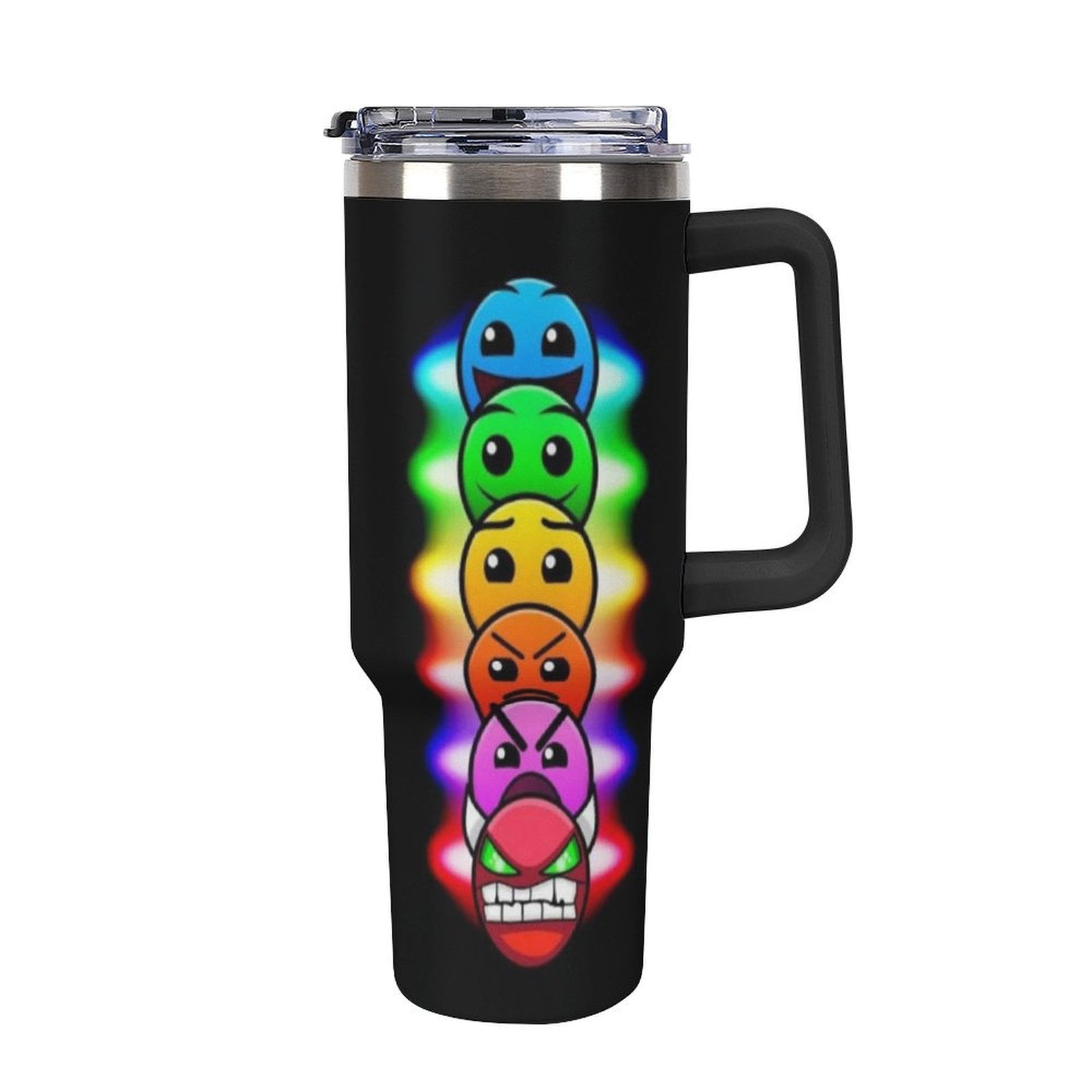 Geometry Dash Car Cup Tumbler with Handle & Straw 40 Oz Cupholder Water ...