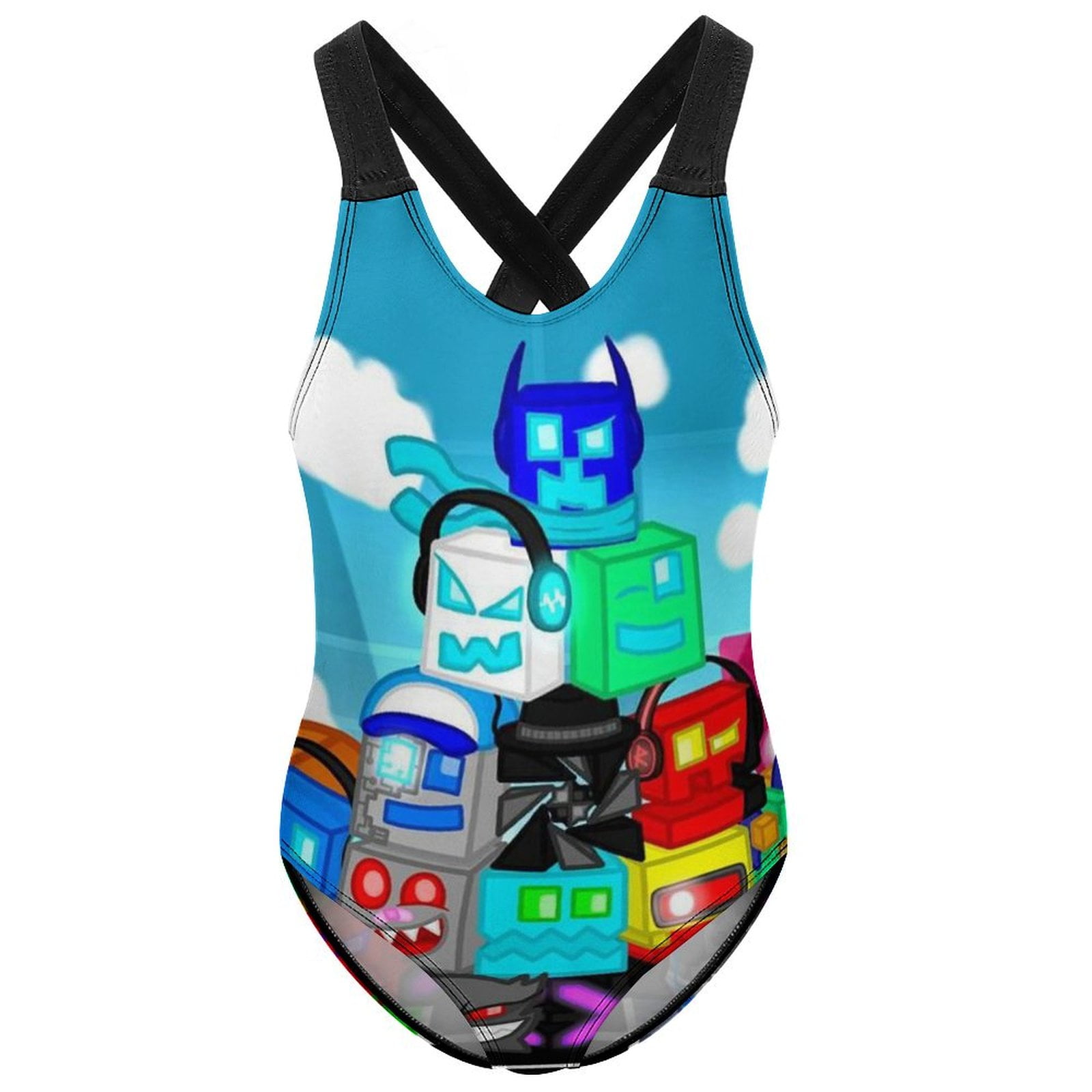 Geometry Dash Children's One-piece Swimsuit Summer Girl's Swimming Pool ...
