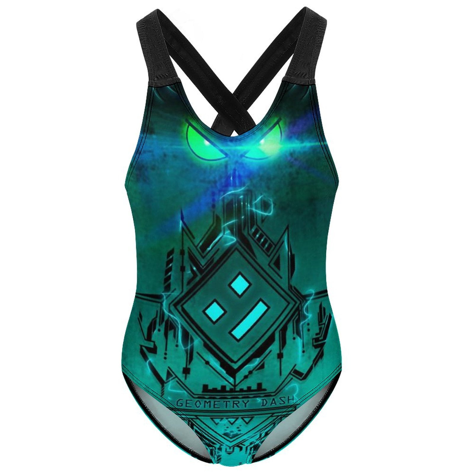 Geometry Dash Children's One-piece Swimsuit Summer Girl's Swimming Pool ...