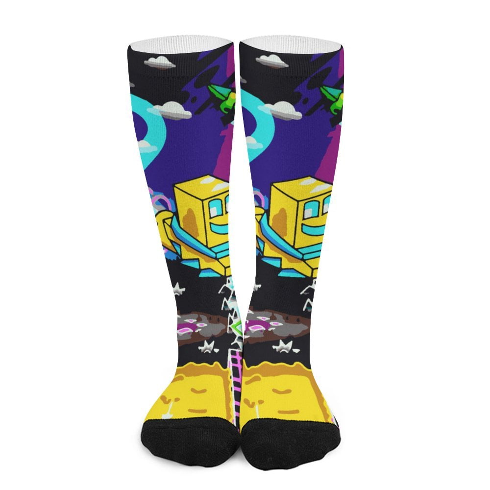 Geometry Dash Compression Socks Support Knee High Socks For Running ...
