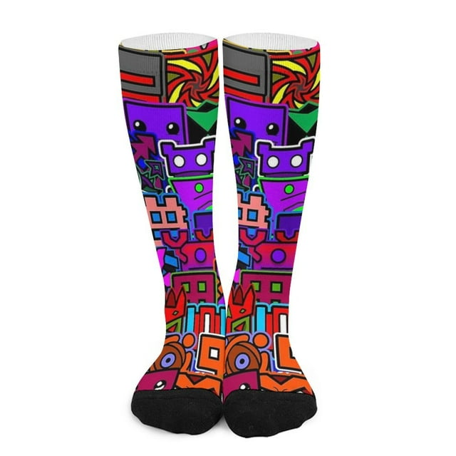 Geometry Dash Compression Socks Support Knee High Socks For Running ...