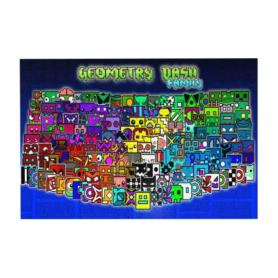 Geometry Dash Cube 300 Piece Jigsaw Puzzle For Families Challenging ...