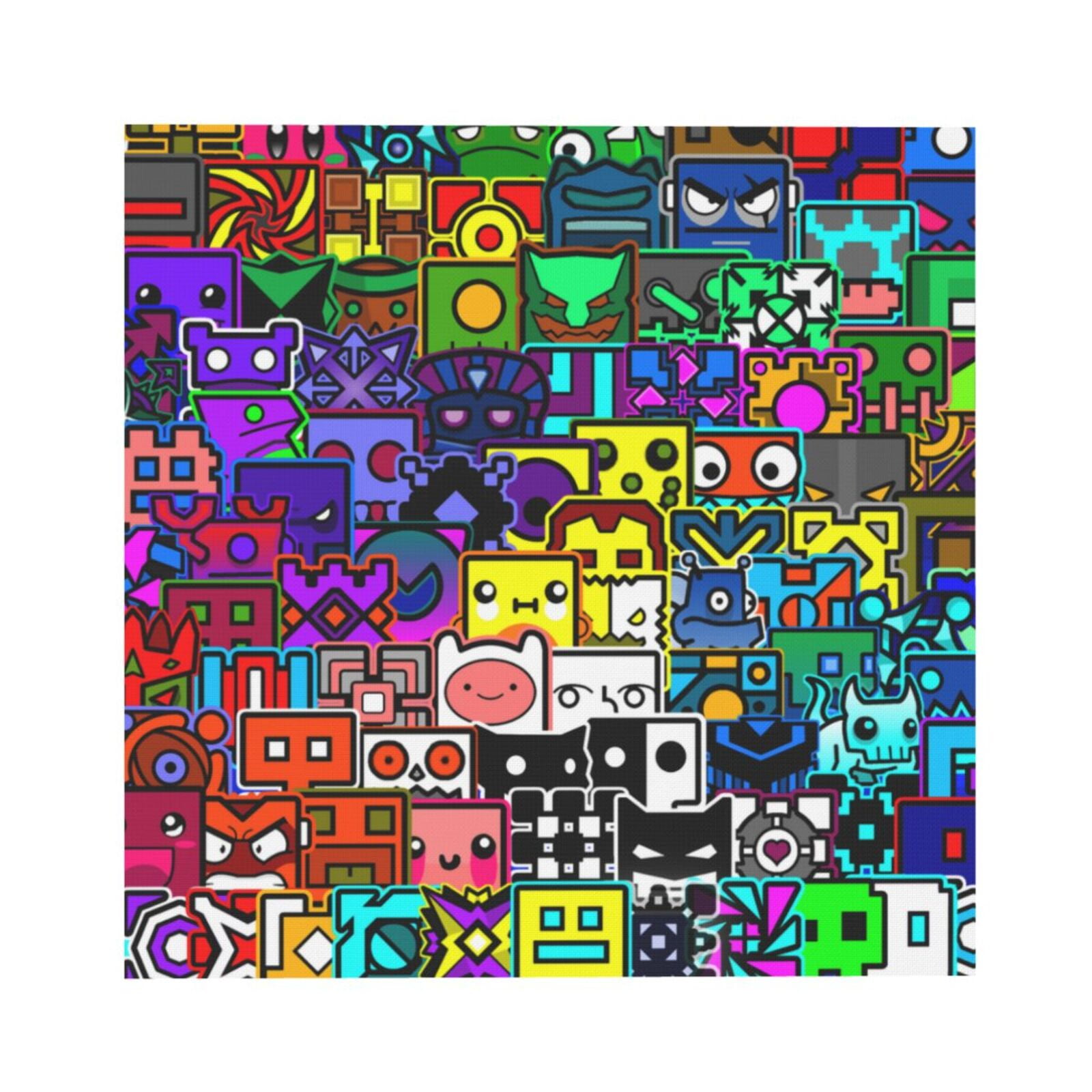 Geometry Dash Cube Canvas Decorative Poster Square Unframe Wall Poster ...