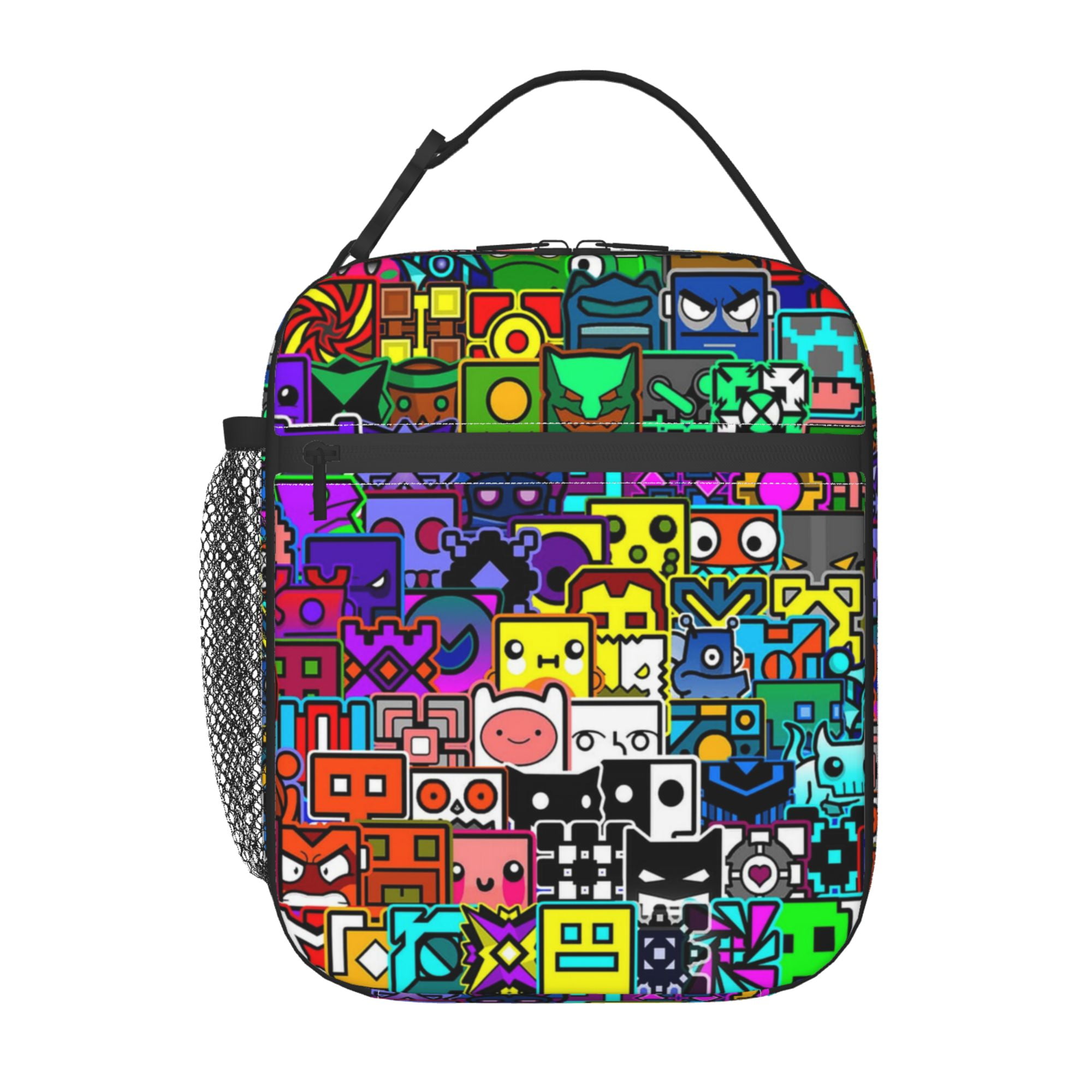 Geometry Dash Cube Lunch Bag Portable Tote Bag Insulated Lunch Box ...