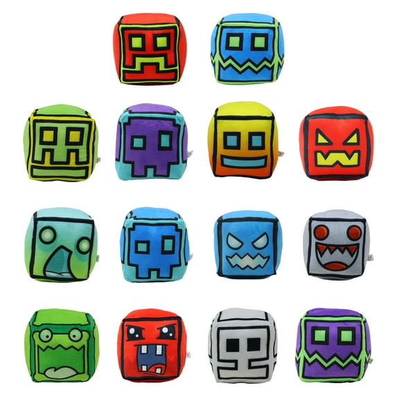 Geometry Dash Cube Plush Toy, Official Character Soft Stuffed Animal ...