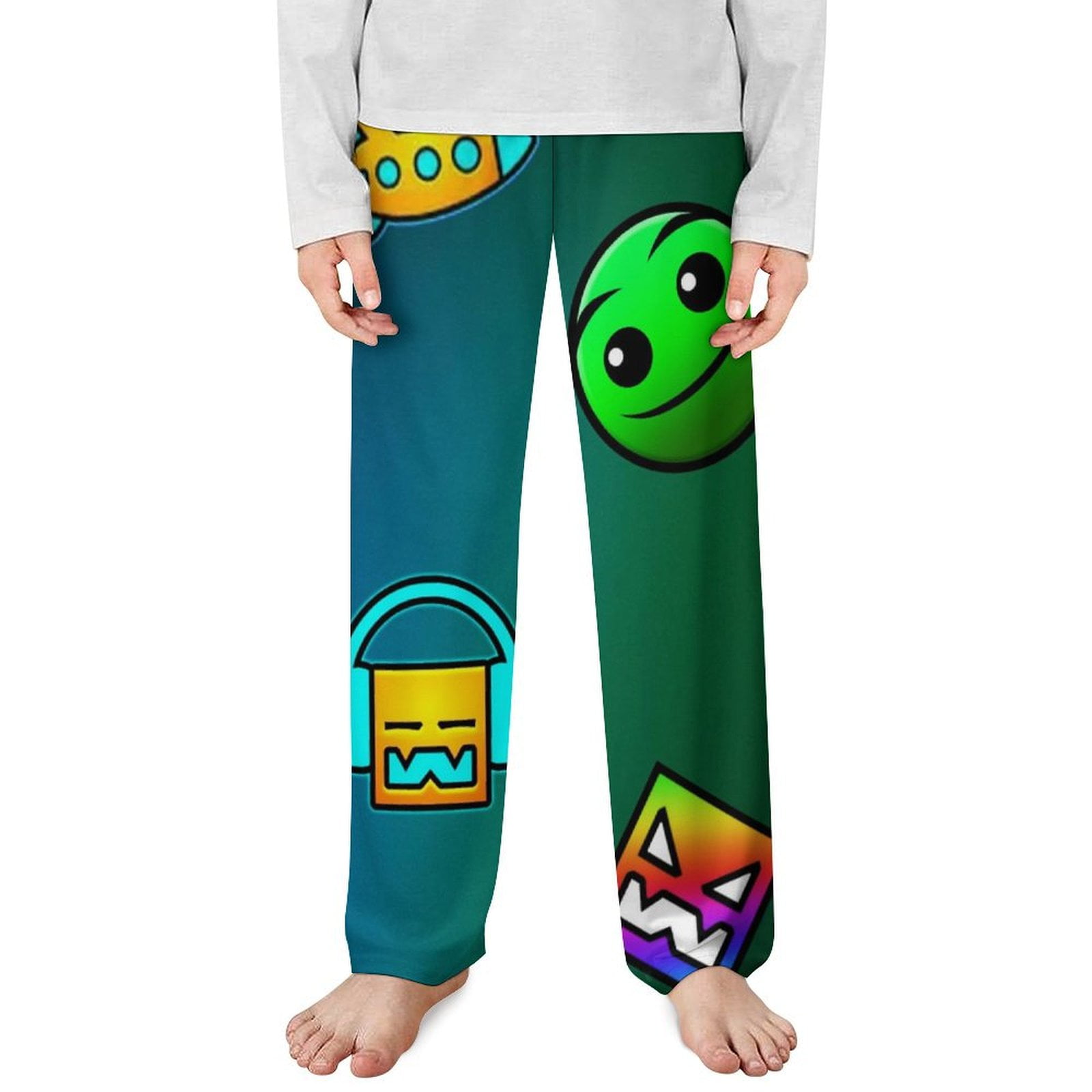 Geometry Dash Cube Ship Demon Children's Pajamas Cozy Lounge Straight ...