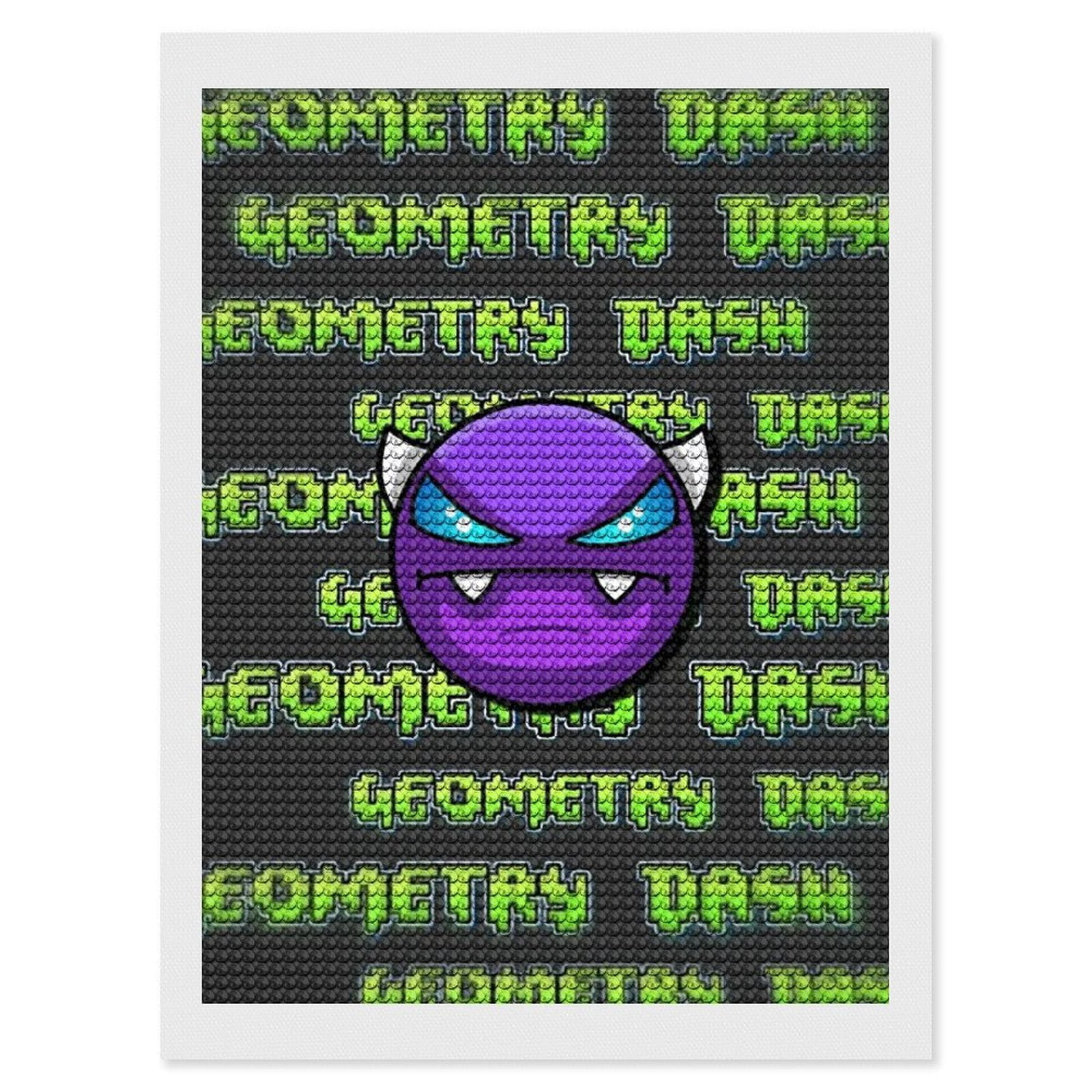 Geometry Dash Demon Canvas Picture Paintings Prints Wall Hang Diamond ...