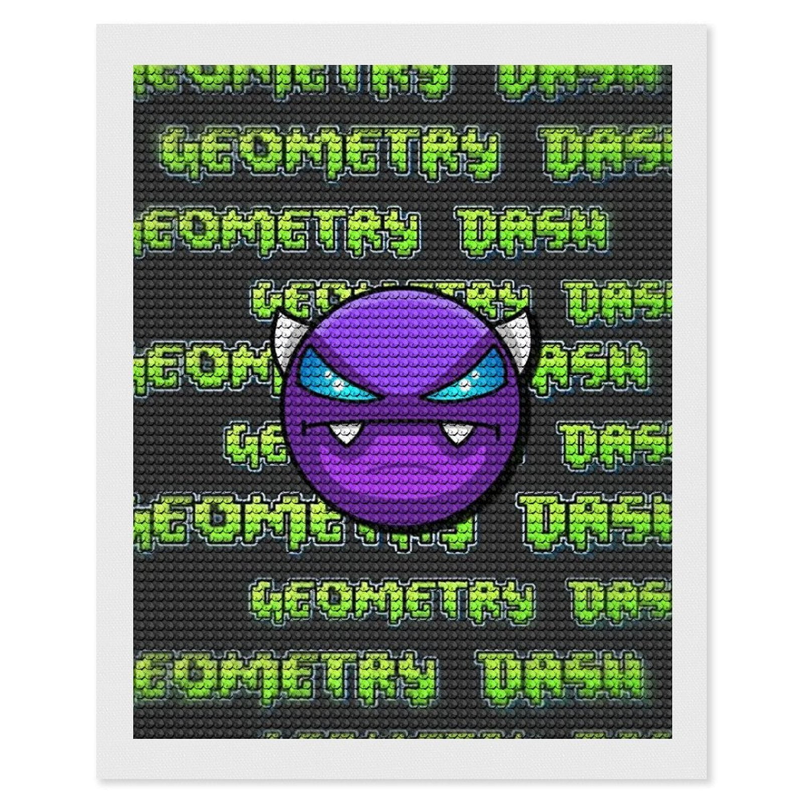 Geometry Dash Demon Canvas Picture Paintings Prints Wall Hang Diamond ...