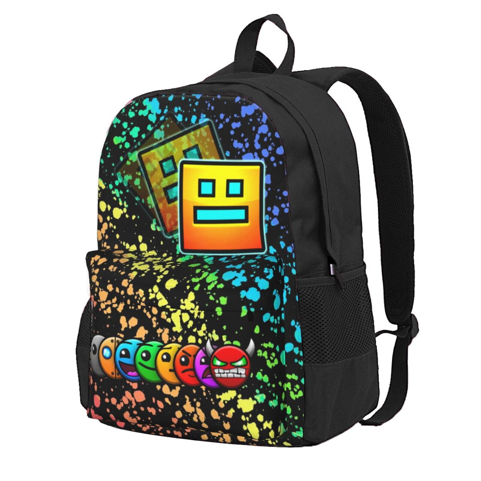 Geometry Dash Demon Game Casual Daypack Laptop Backpack Student School ...