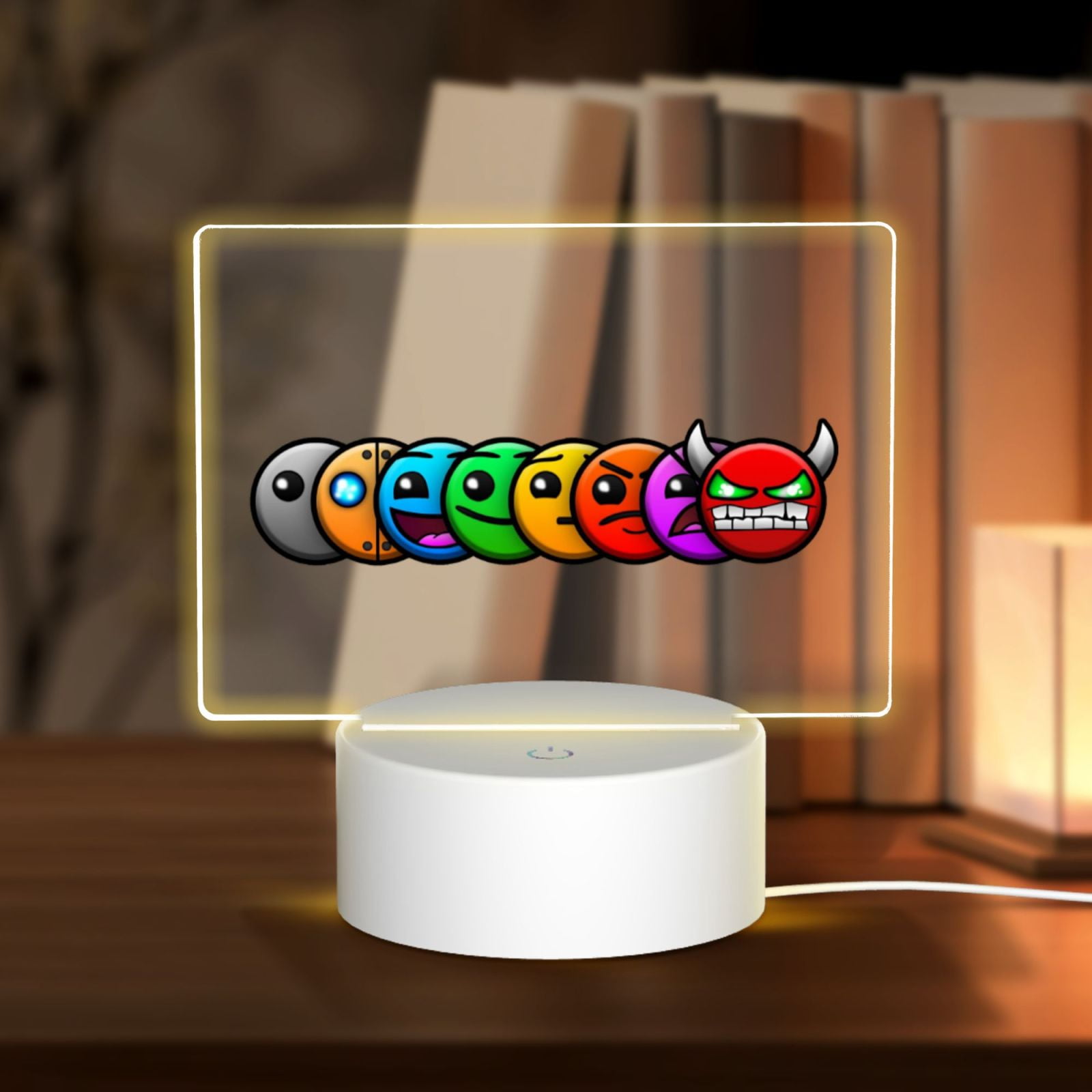 Geometry Dash Demon Game Rectangular Acrylic Night Light USB Cable Lamp ...