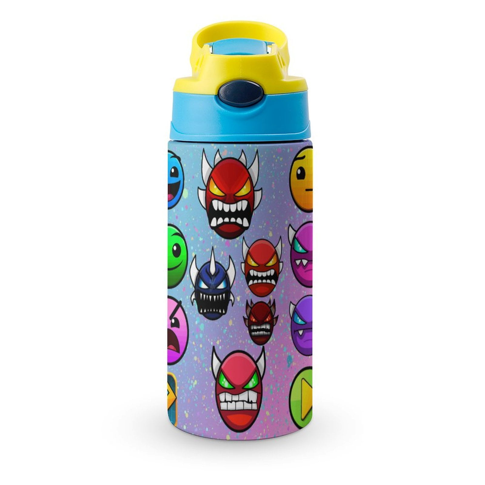 Geometry Dash Demon Kid's Insulated Water Bottle With Straw Vacuum ...