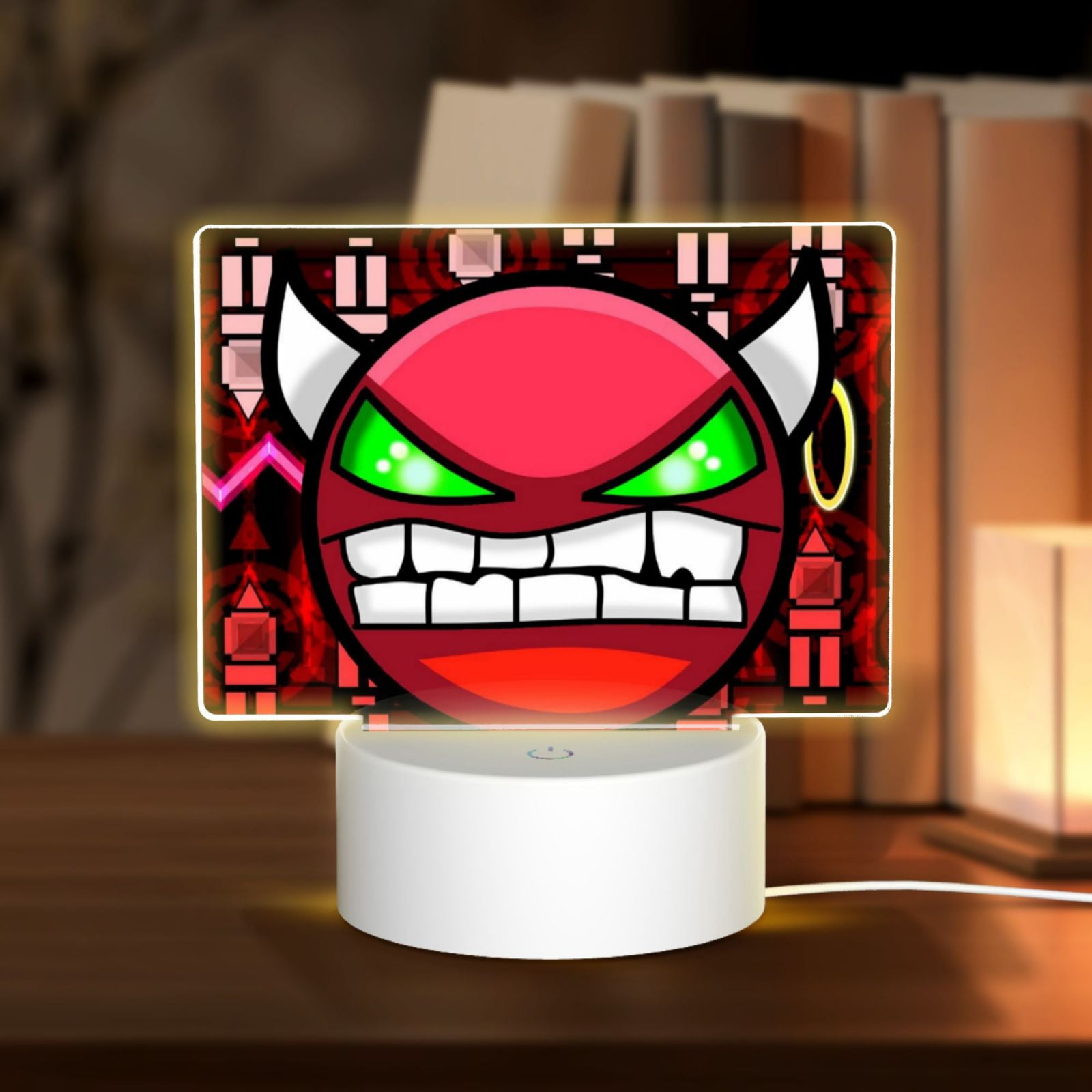 Geometry Dash Demon Rectangular Acrylic Night Light USB Cable Lamp ...