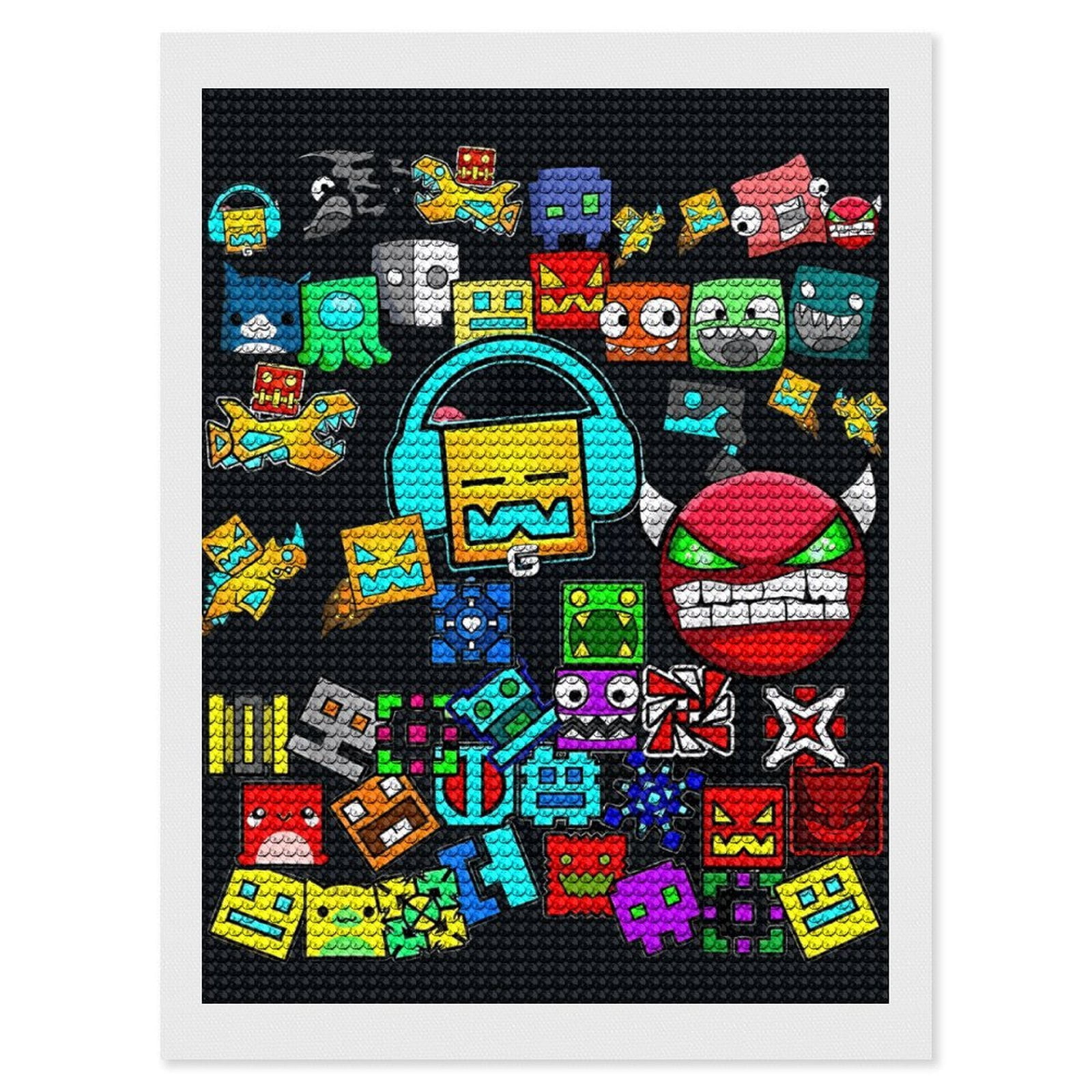 Geometry Dash Diamond Art Kits for Adults 5D Diamond Art , DIY Paint ...