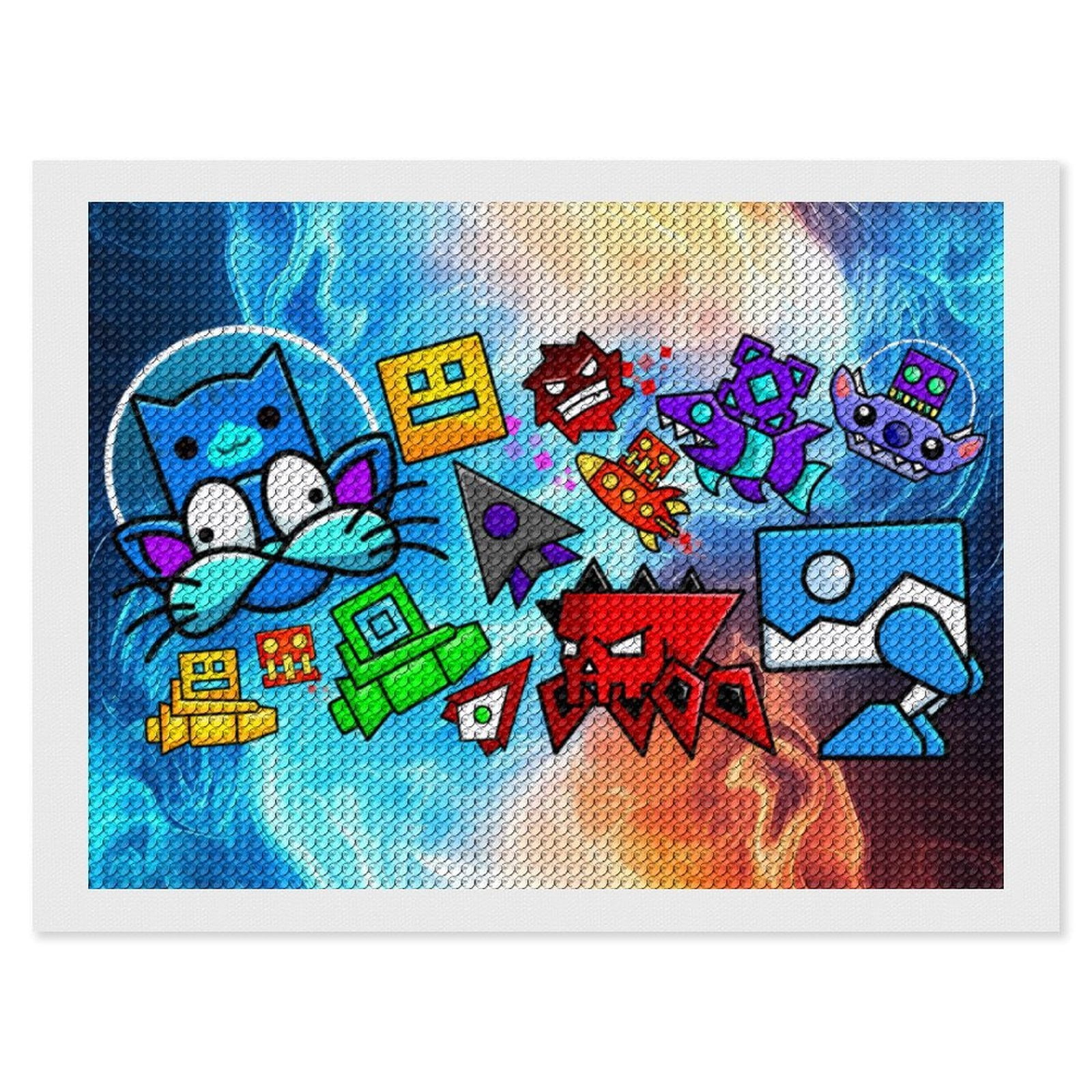 Geometry Dash Diamond Art Kits for Adults 5D Diamond Art , DIY Paint ...