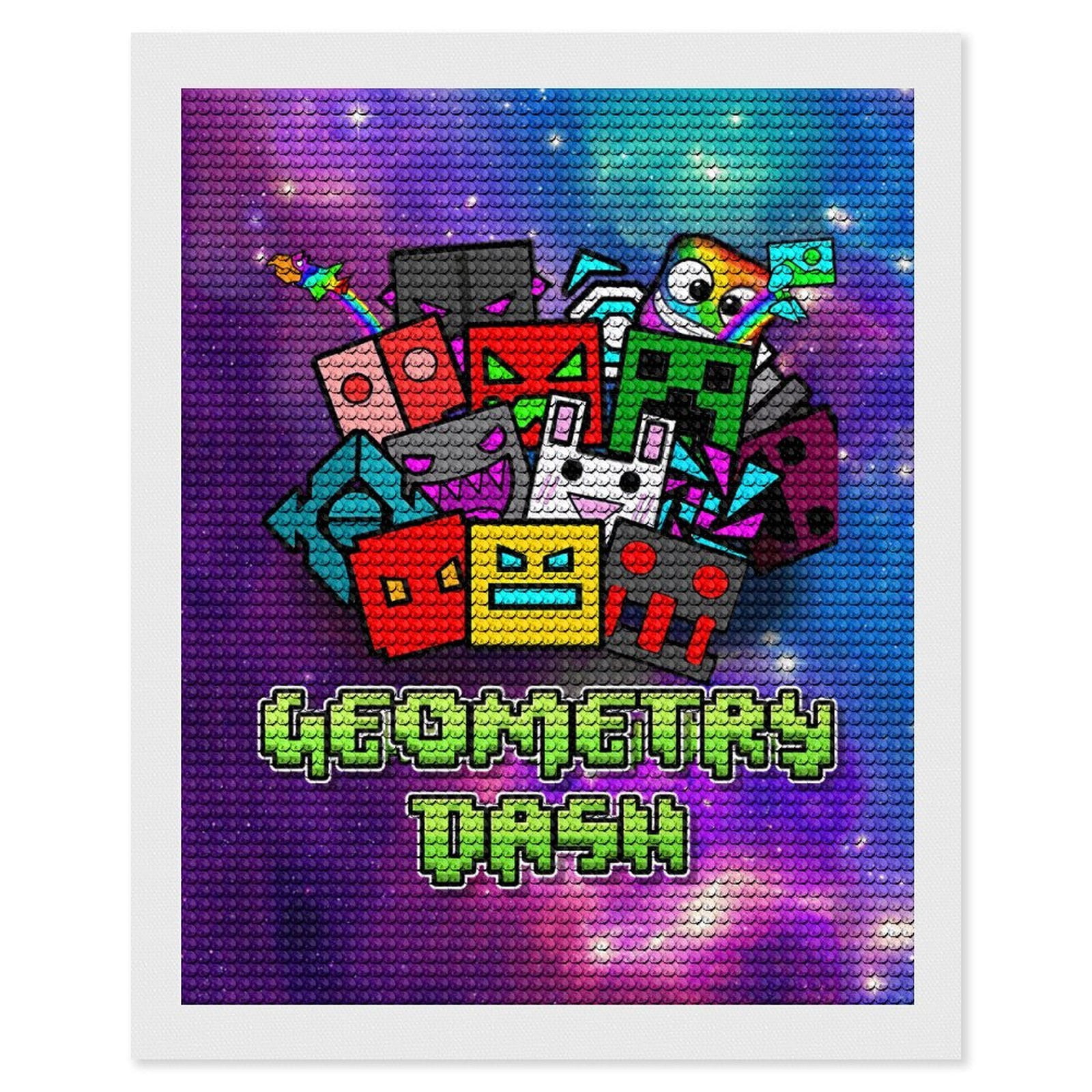 Geometry Dash Diamond Art Kits for Adults 5D Diamond Art , DIY Paint ...