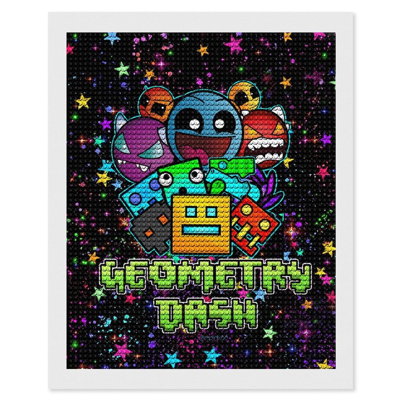 Geometry Dash Diamond Art Kits for Adults 5D Diamond Art , DIY Paint ...