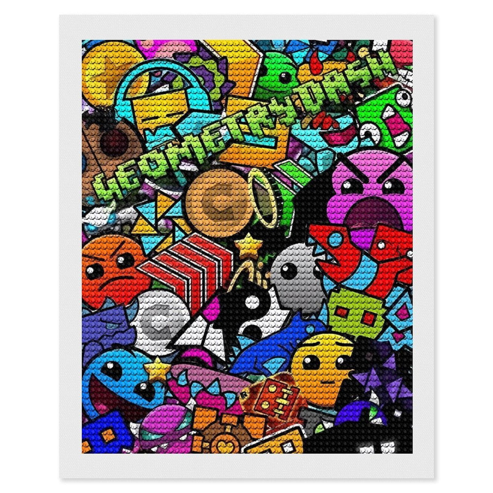 Geometry Dash Diamond Art Kits for Adults 5D Diamond Art , DIY Paint ...