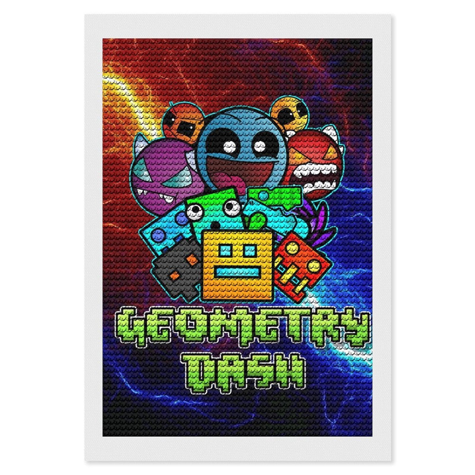 Geometry Dash Diamond Art Kits for Adults 5D Diamond Art , DIY Paint ...