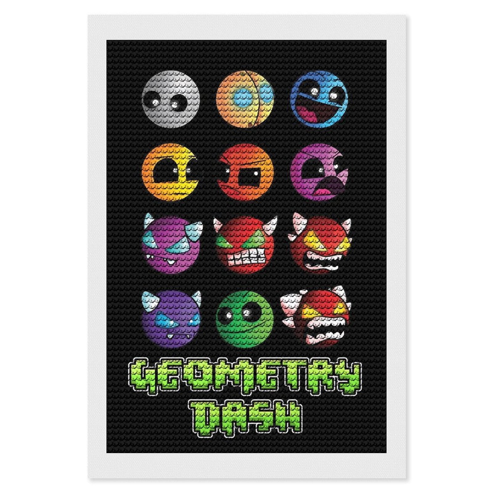 Geometry Dash Diamond Art Kits for Adults 5D Diamond Art , DIY Paint ...