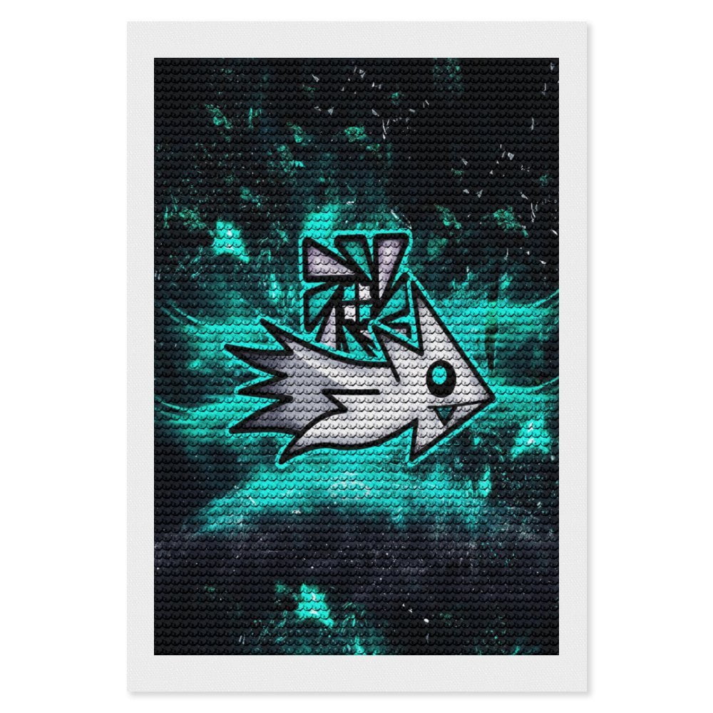 Geometry Dash Diamond Art Kits for Adults Kids,DIY 44D Round Full Drill ...